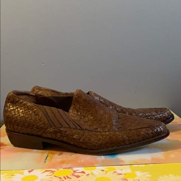 Cole Haan | Shoes | Vintage Narrow Cole Hans Leather Woven Flats 7 ...